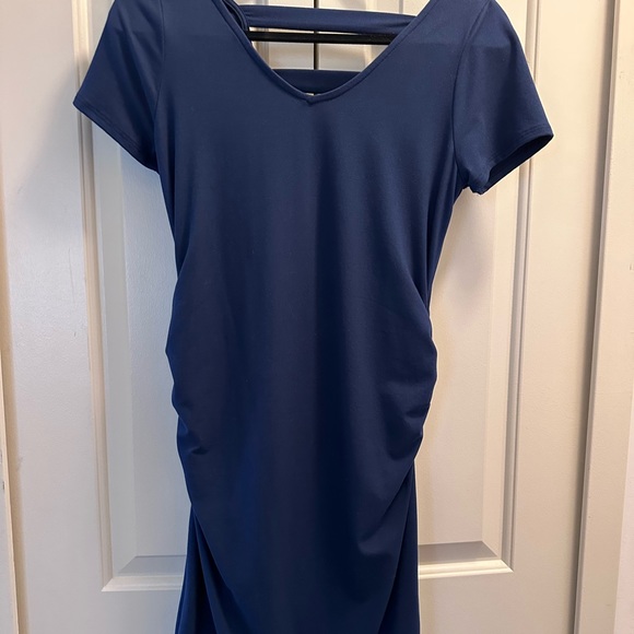 Full Moon Maternity | Dresses | Solid Navy Maternity Dress With Upper ...